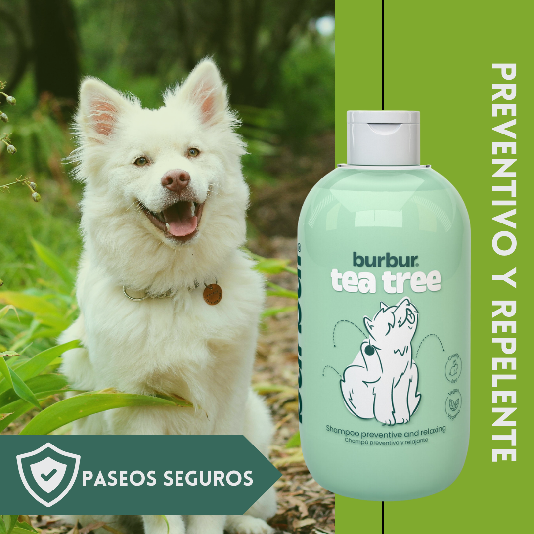 Burbur Shampoo Tea Tree para Perros y Gatos Repelente de 400 ml