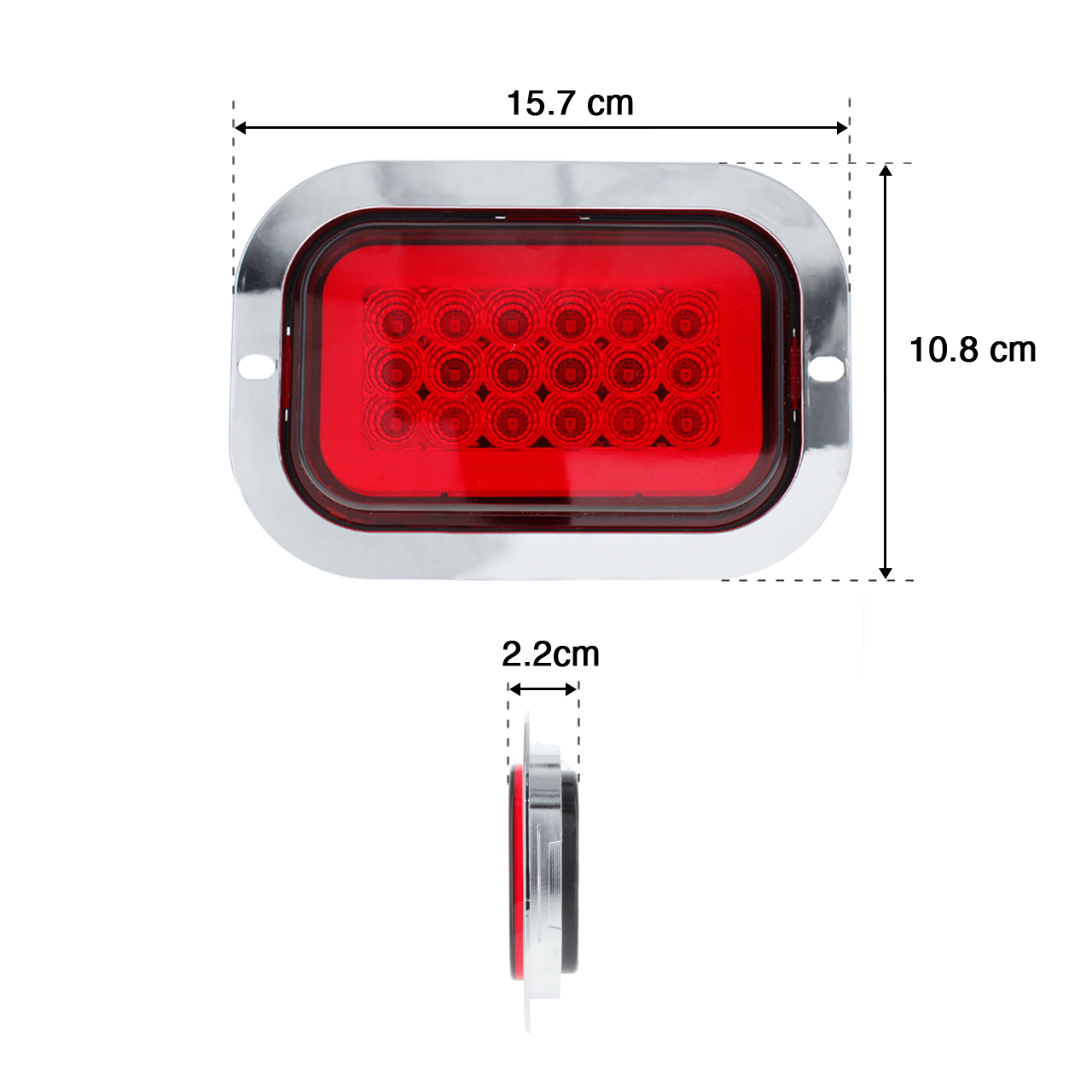 10 Plafon Rectangular 18 Led Arillo Gel Bisel Cromado