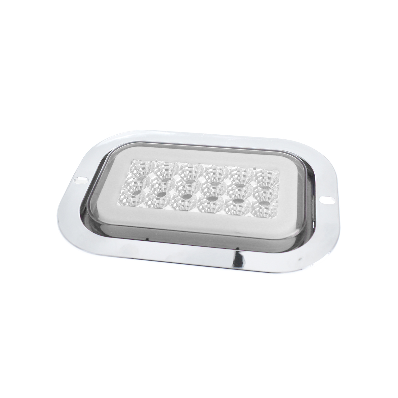 10 Plafon Rectangular 18 Led Arillo Gel Bisel Cromado