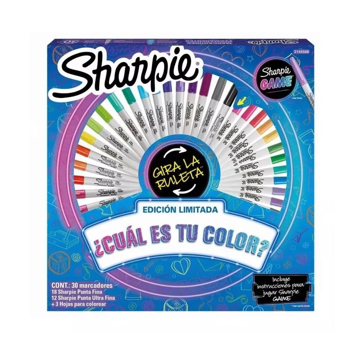 Marcadores Con 30 Pz Sharpie Challenge Spinner 2145586 SMS