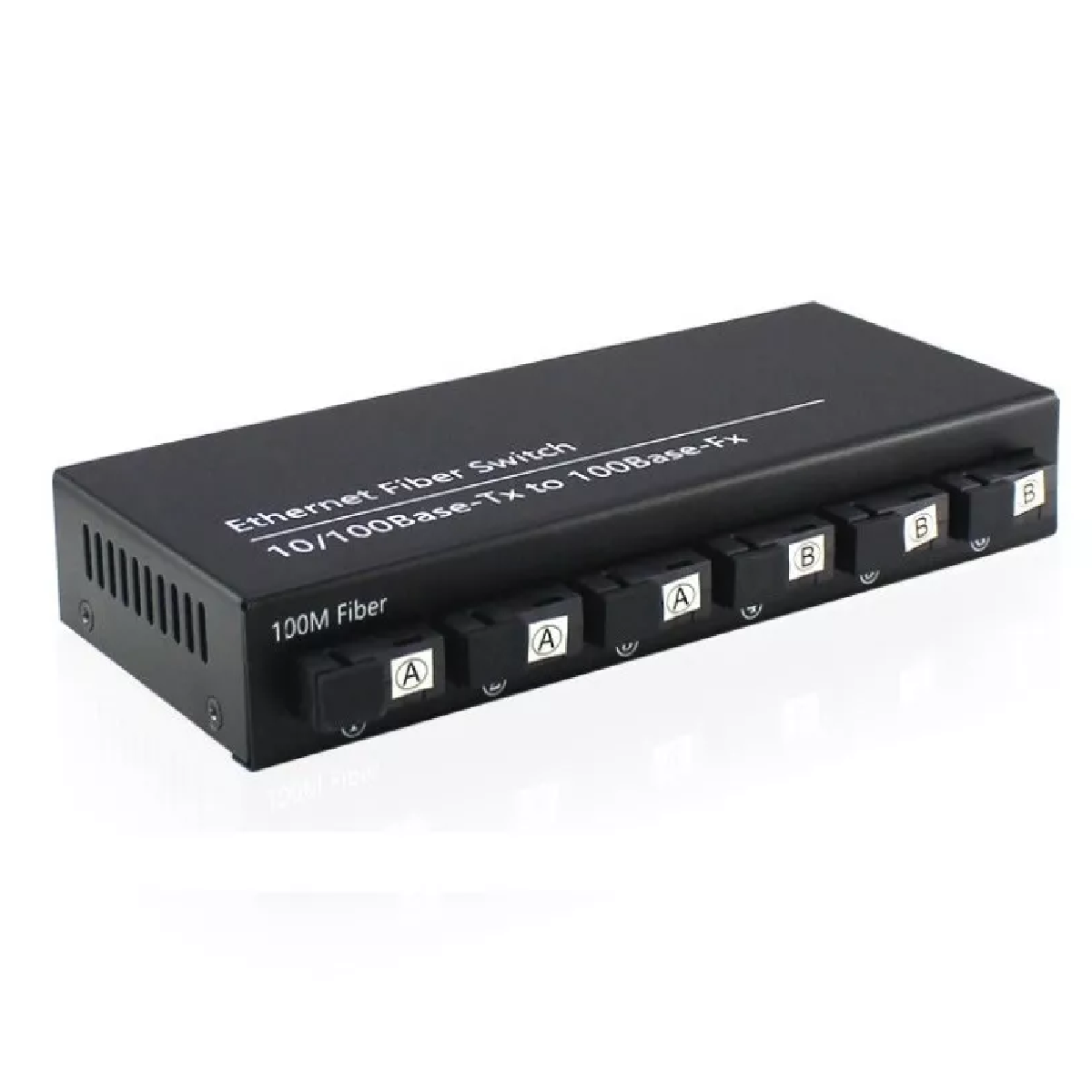 Convertidor Switch De Fibra Óptica Monomodo 6 Puertos 100mb