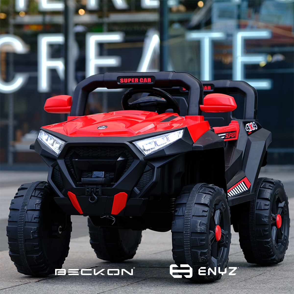 Montable eléctrico con control remoto con luces pro series BCX5 Rojo ...