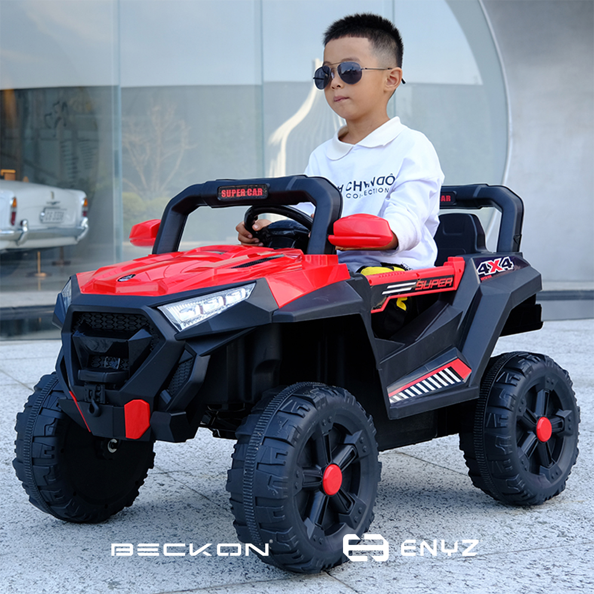 Montable eléctrico con control remoto con luces pro series BCX5 Rojo ...