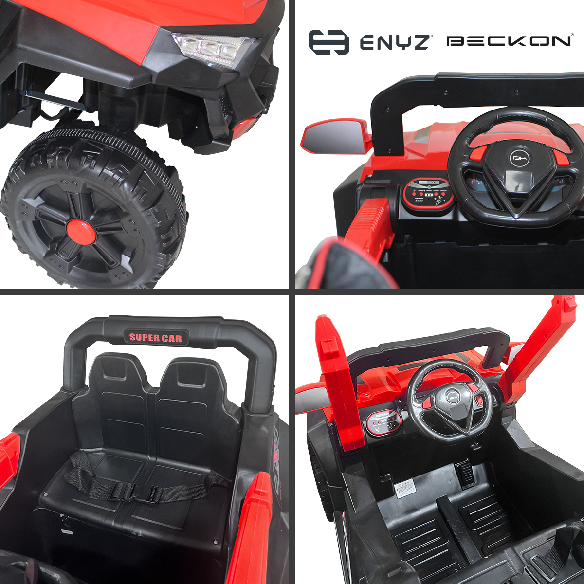Montable eléctrico con control remoto con luces pro series BCX5 Rojo ...