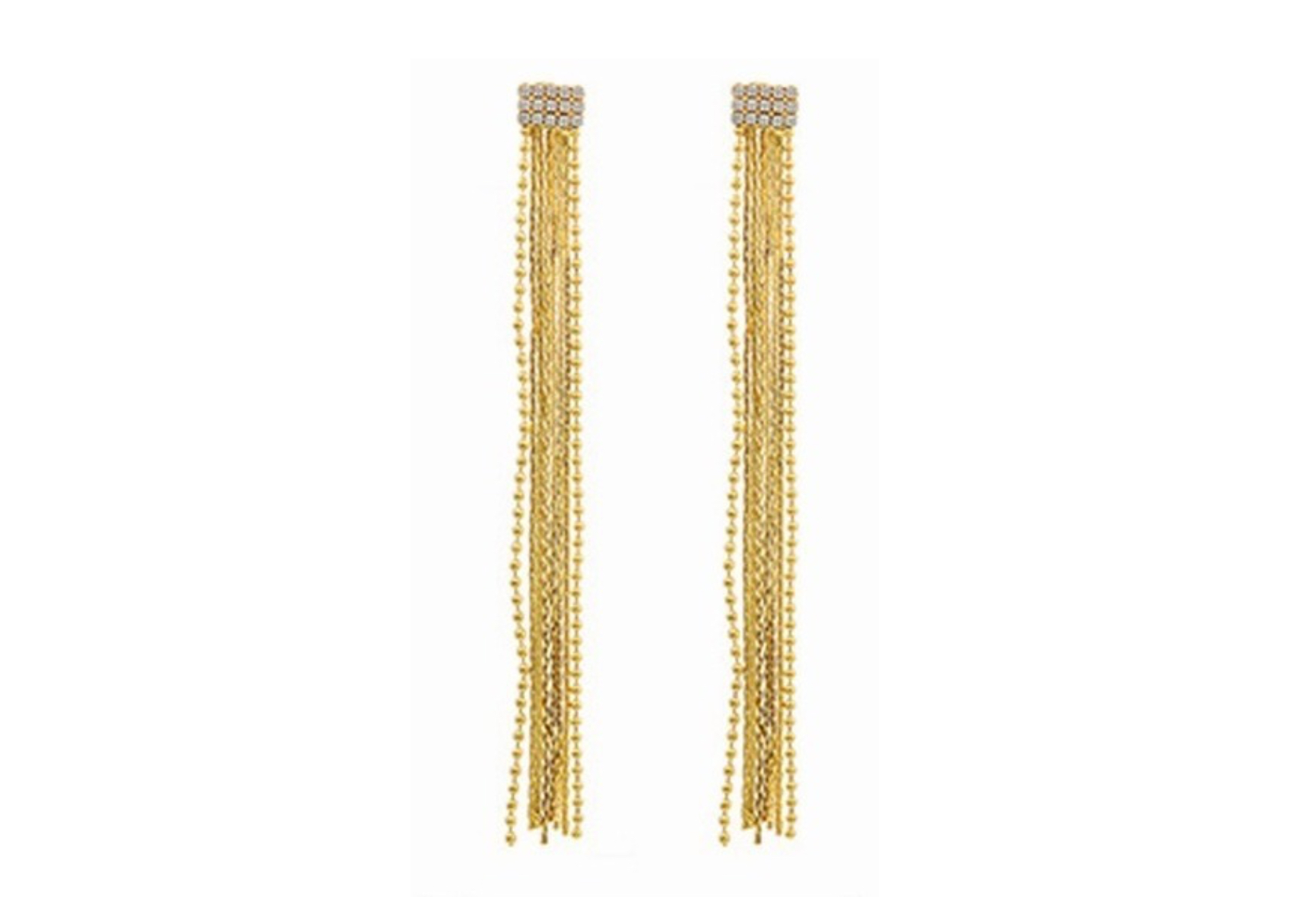Aretes Simples FUNBU Dorados Largo Moda Dama