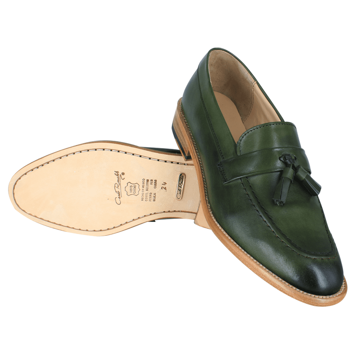 Zapato Dama Carlo Ronaldi 1095-B Becerro Verde Suela Canto Natural