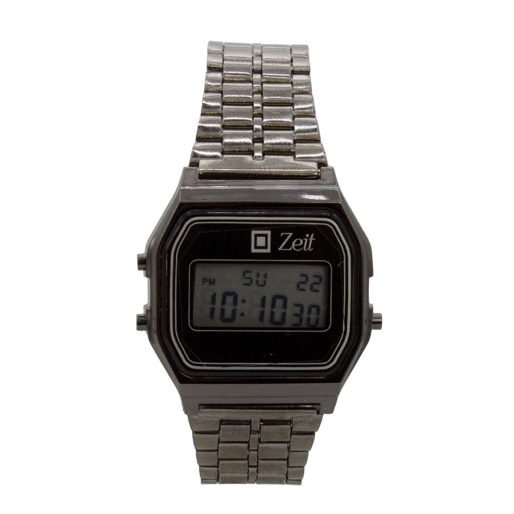 Reloj Digital Zeit Unisex Luz Alarma Cronómetro Plata Oscuro