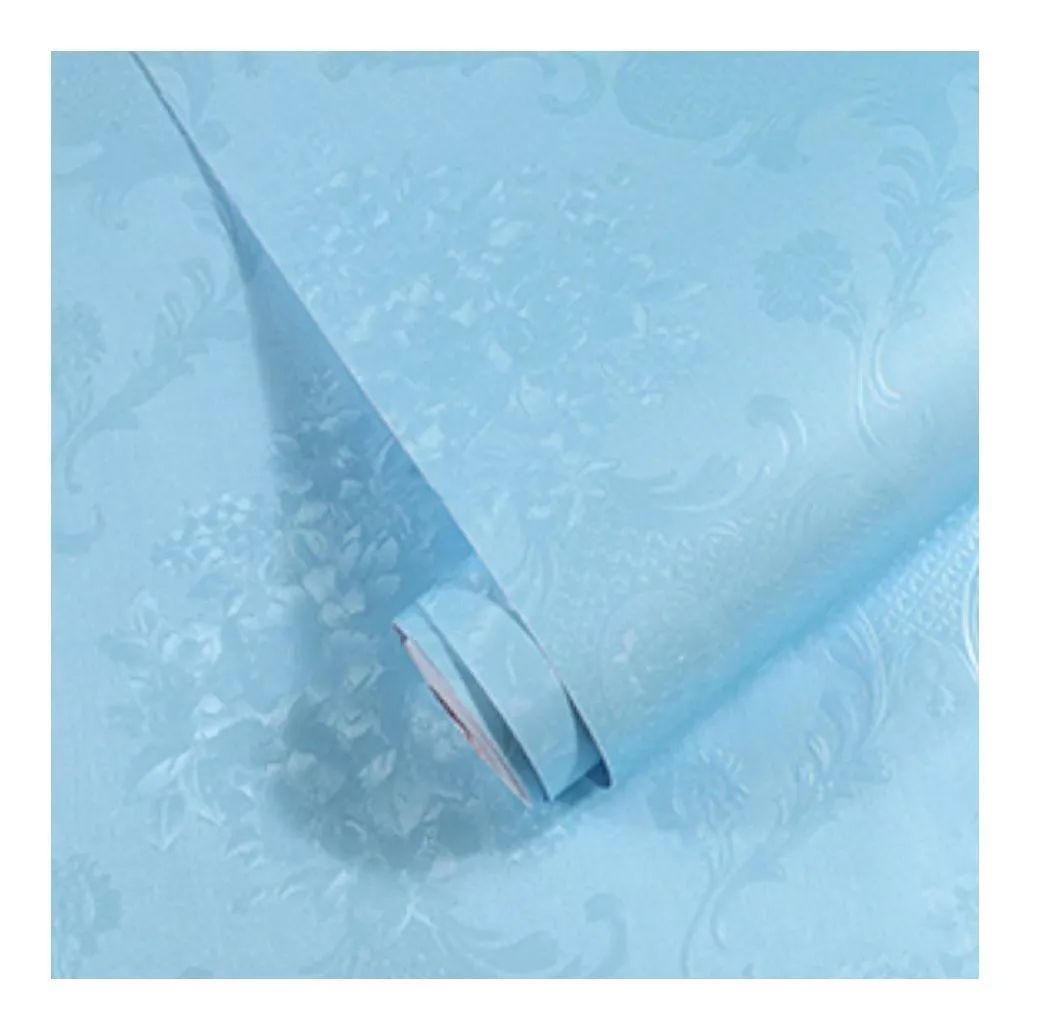 Papel Tapiz Adherible Azul Textura Rosas 10m X45cm Tp101