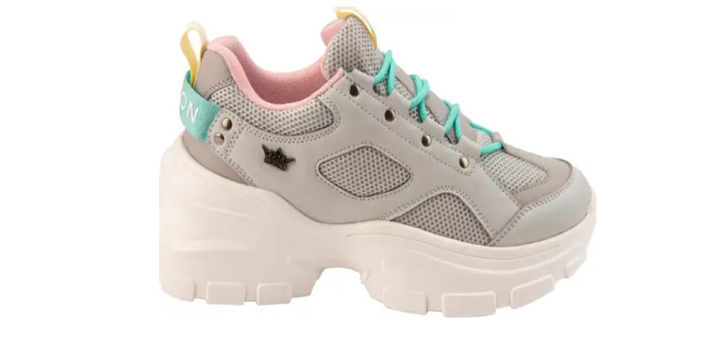 Tenis Dama Mujer Urbano Comodo Chunky Gris Paris Hilton
