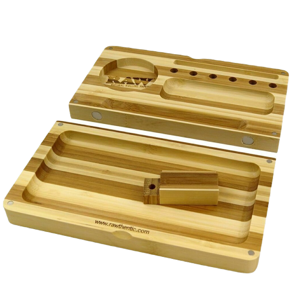 RAW Tray Bamboo Flip Striped - Charola de bambú con rayas