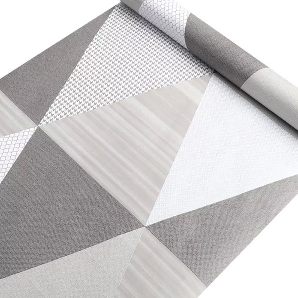 Papel Tapiz Adherible 10m X 45cm Rombos Clasicos Gris Tp28