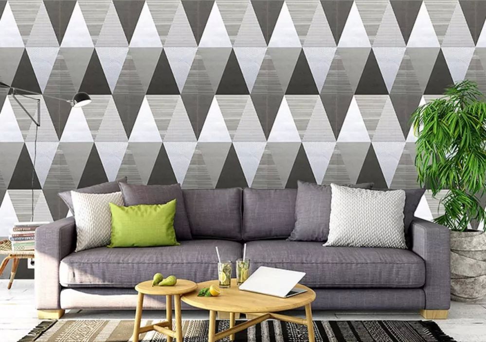 Papel Tapiz Adherible 10m X 45cm Rombos Clasicos Gris Tp28