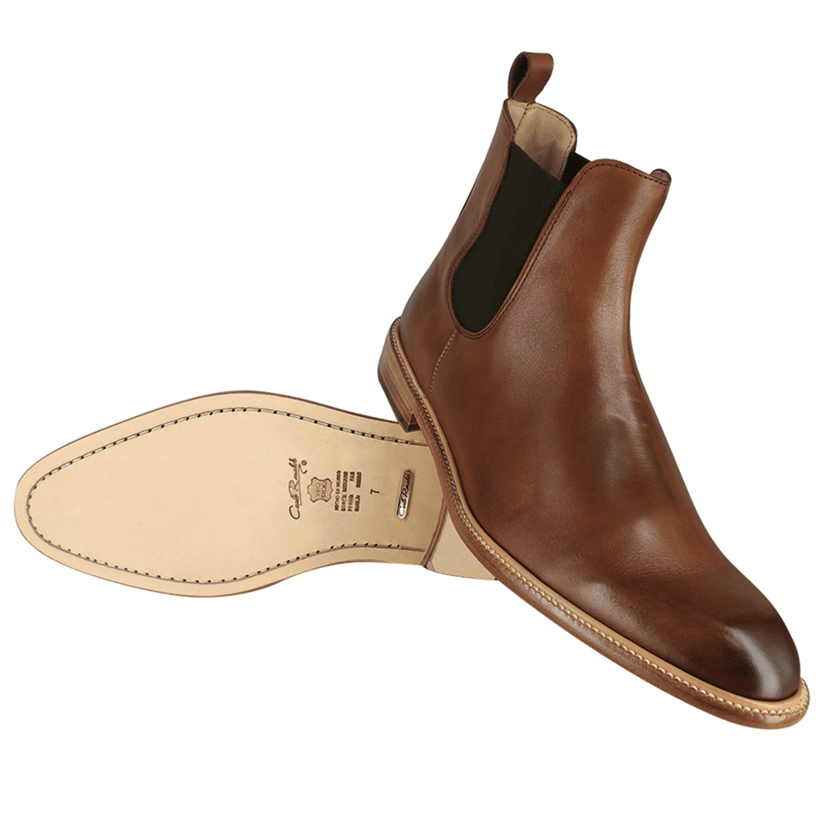 Bota Carlo Ronaldi 1002 Becerro Café Capuchino Suela Canto Natural
