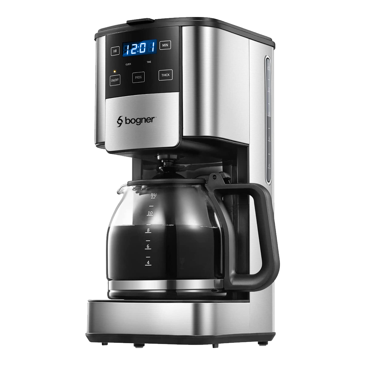 Cafetera Programable De Goteo 12 Tazas Acero Inox Bogner