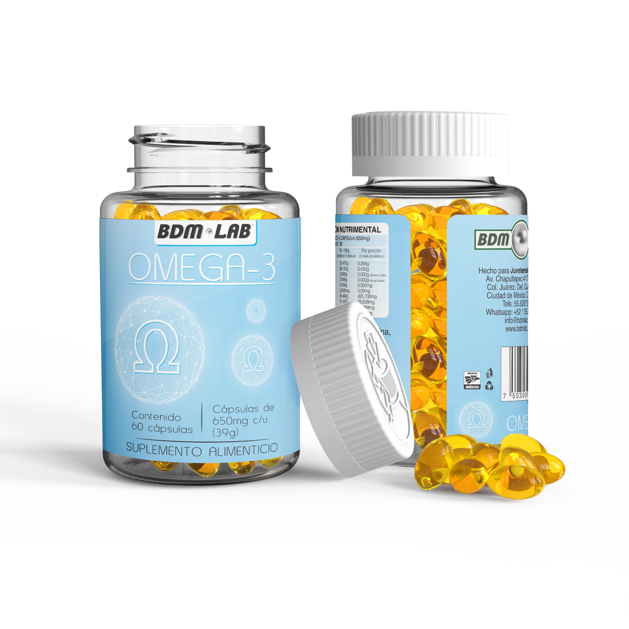 Duo Pack OMEGA 3 60 cápsulas c/u BDM-LAB