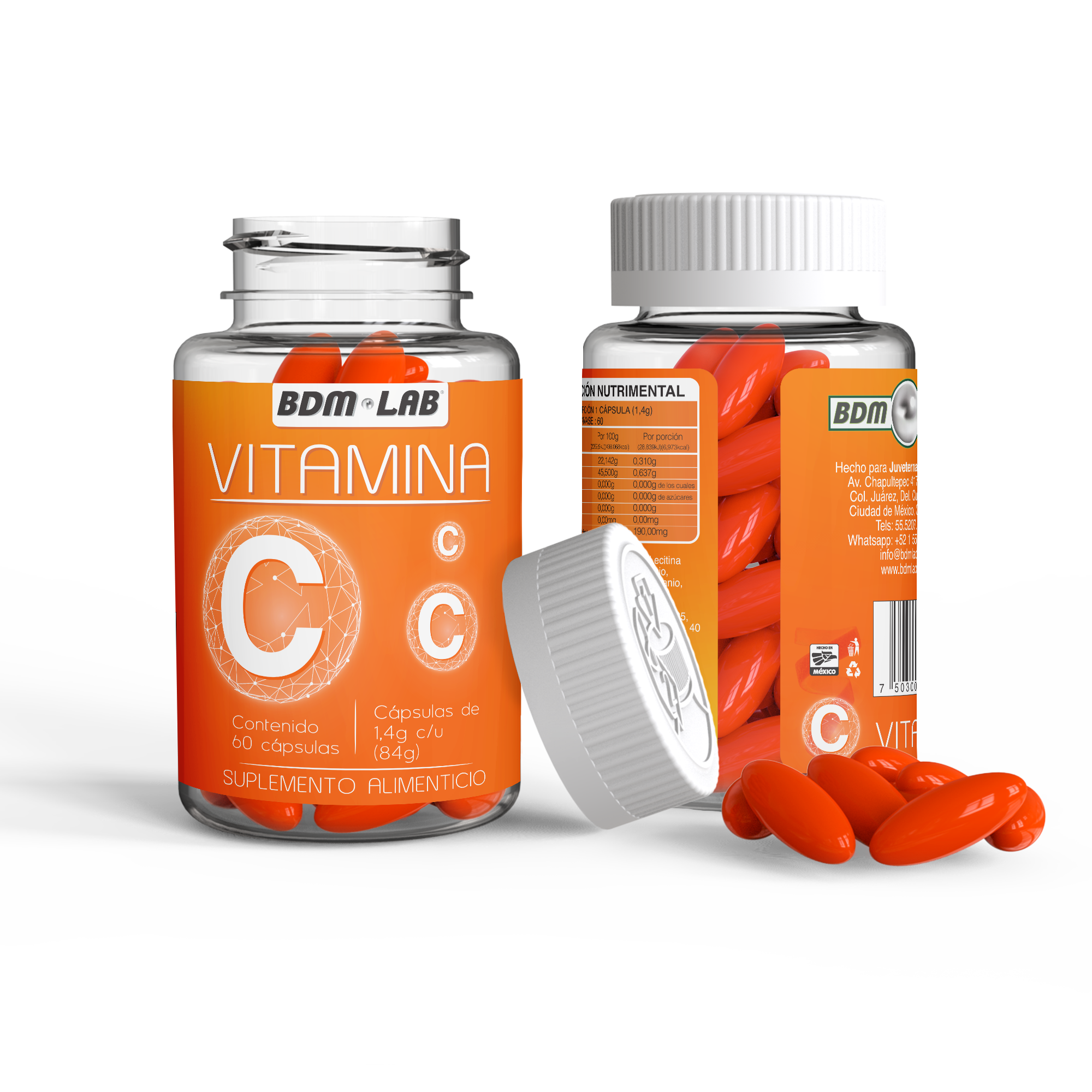 Duo Pack VITAMINA C 60 cápsulas c/u BDM-LAB