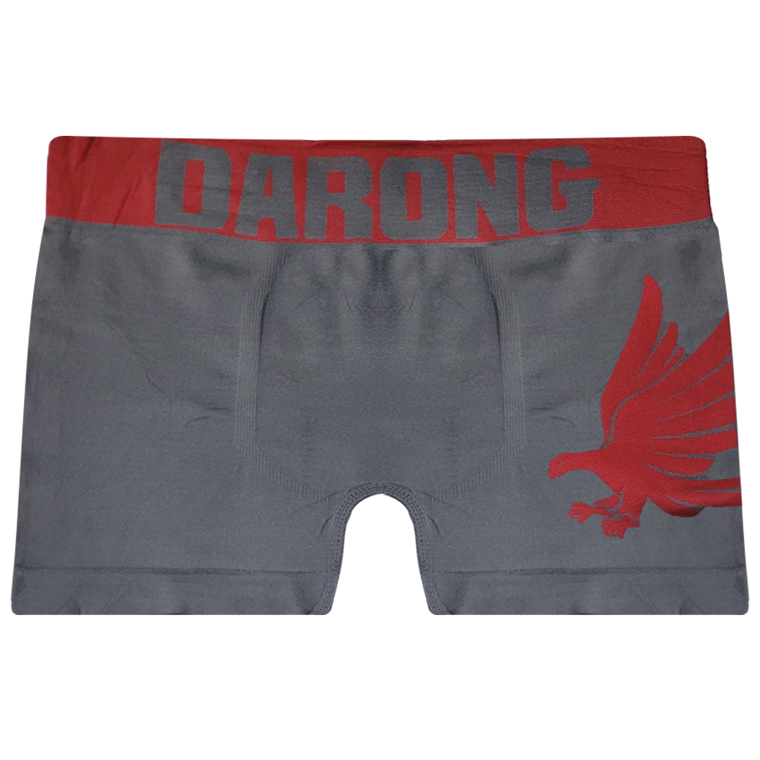 Boxer Gris - Rojo Mediano Para Hombre de Licra