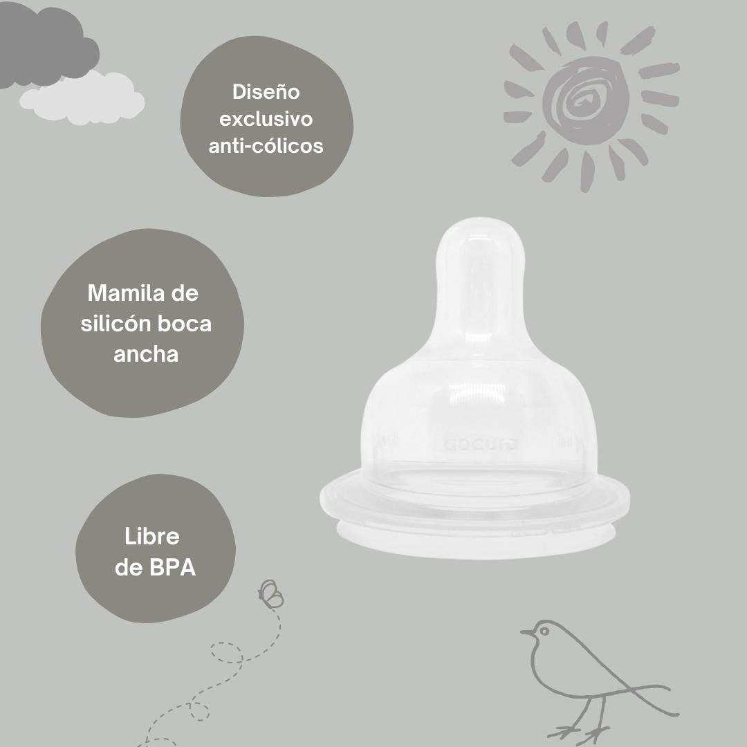 DOCURA Mamilas Para Bebé De Boca Ancha 2 Piezas Para + De 3 Meses ...