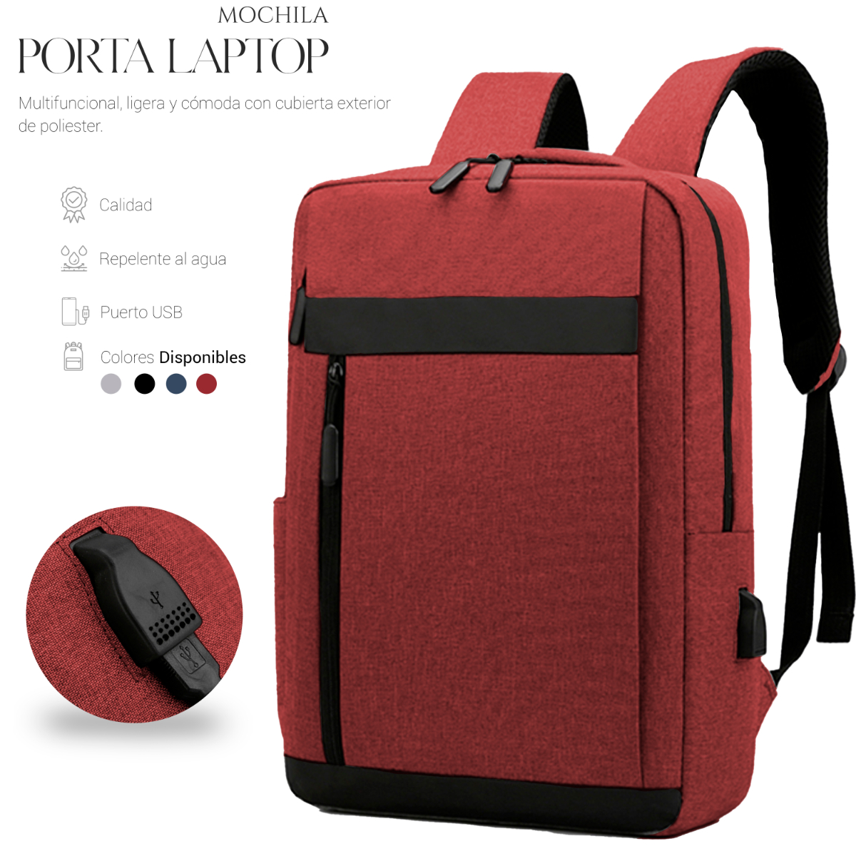 Mochila Backpack Porta Laptop, Juveniles, Amplias, Colores