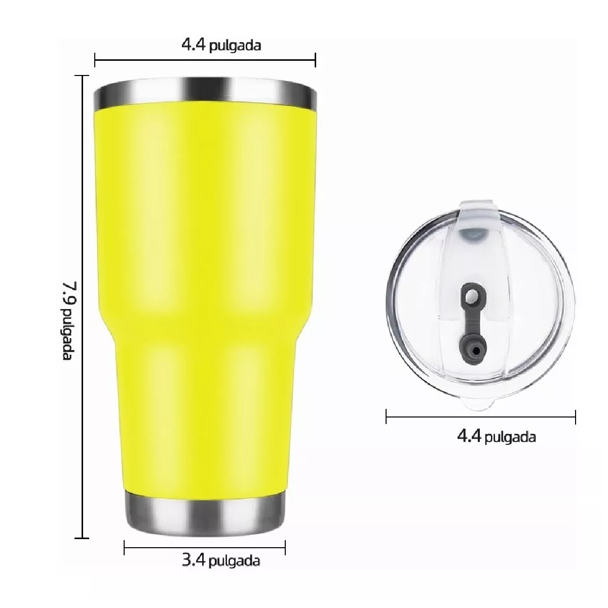 Termo Amarillo De Acero Inoxidable Caliente Y Frío De 30 Onz