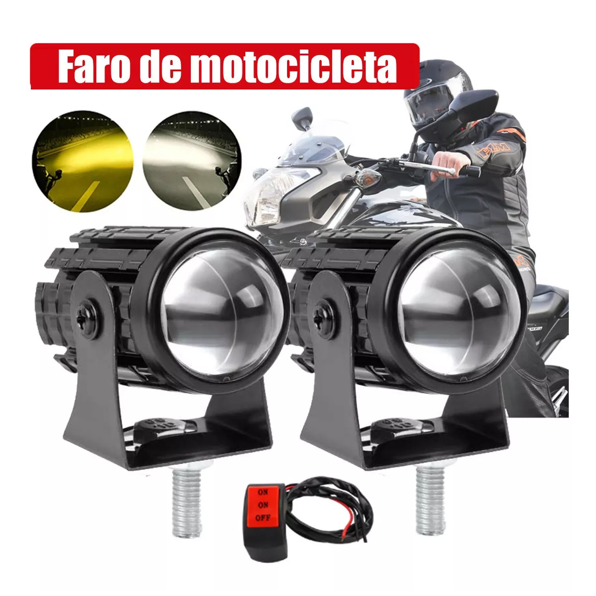 Par Faros Luces Led Para Motos Auto Doble Color Impermeable