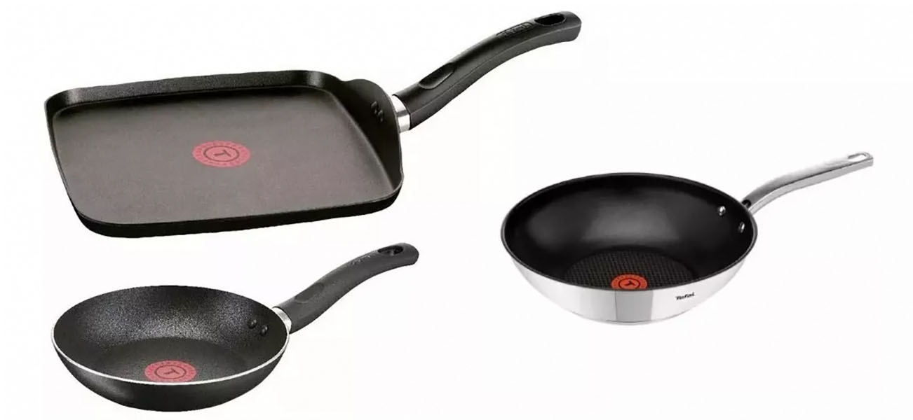 Paquete De Sarten Wok Antiadherente +juego De Sartenes T-fal