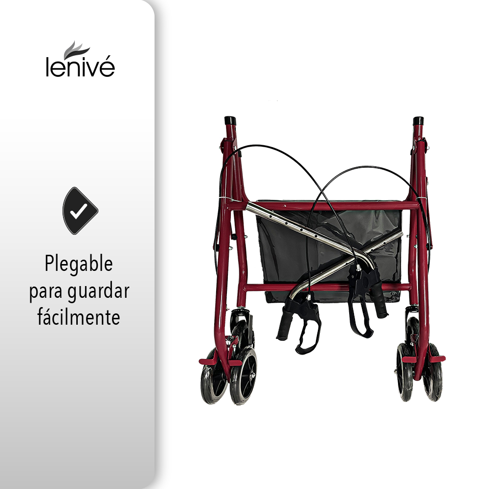Andadera Ortopédica Con Asiento Roja Para Adulto
