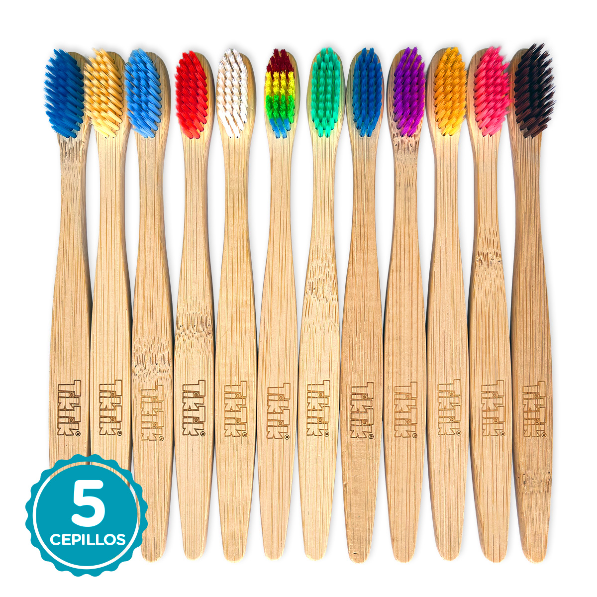 Cepillo De Dientes De Bambù 5 pzs Suave Biodegradable Ecològico Surtido