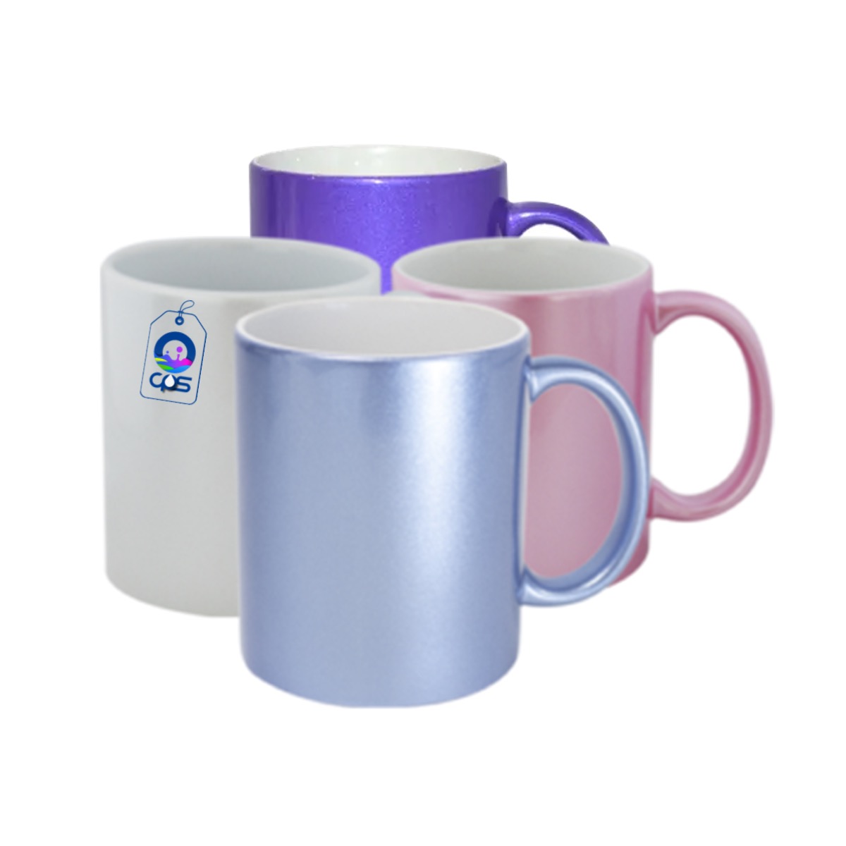 Taza aperlada para sublimación (colores), 6 piezas.