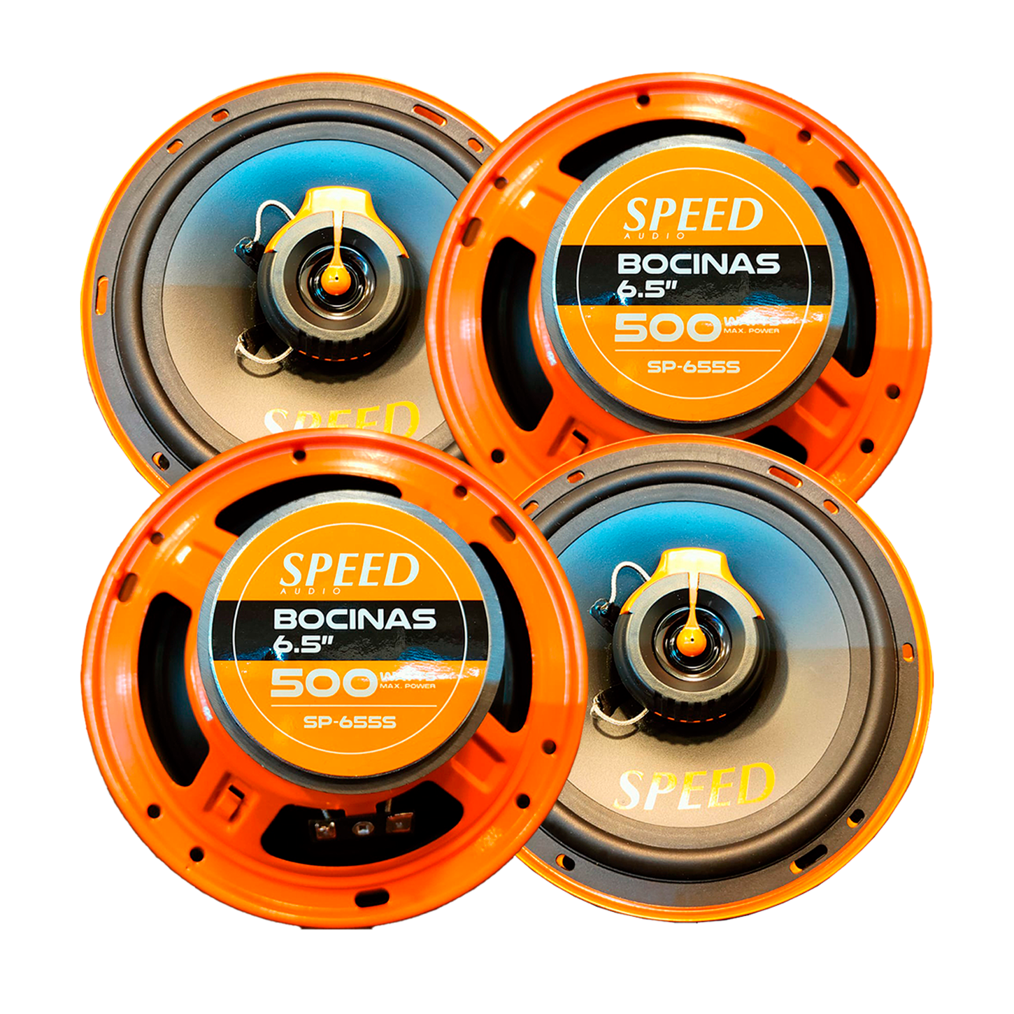 Paq. De Bocinas Speed Sin Rejilla De 6.5 Pulg 500w (4pzs)