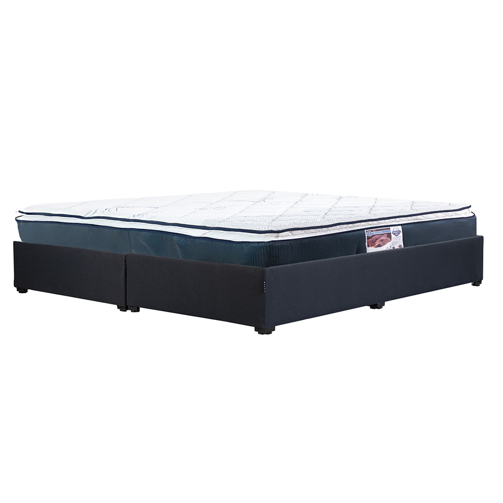 Colchón King Spring Air Monaco con Base Cama Dicasa Orleans Azul