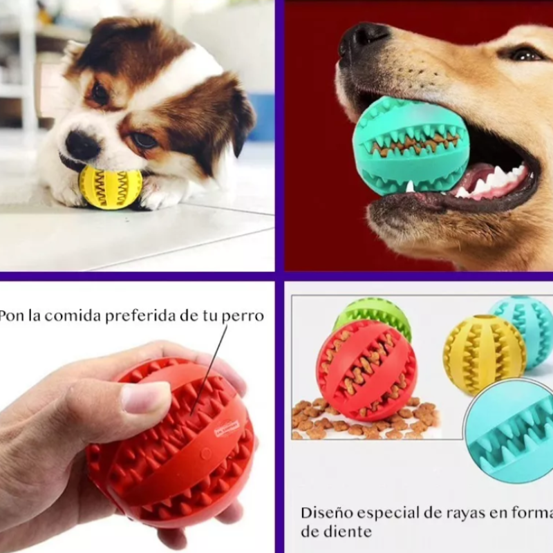Juguete Pelota Para Croquetas Perro Resistente Chica.