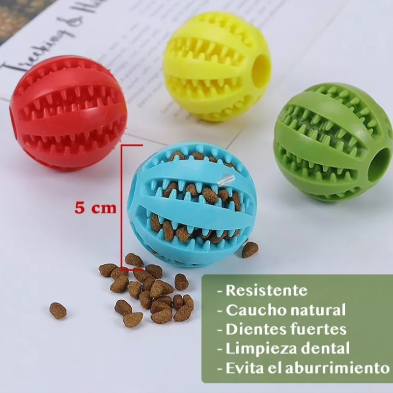 Juguete Pelota Para Croquetas Perro Resistente Chica.