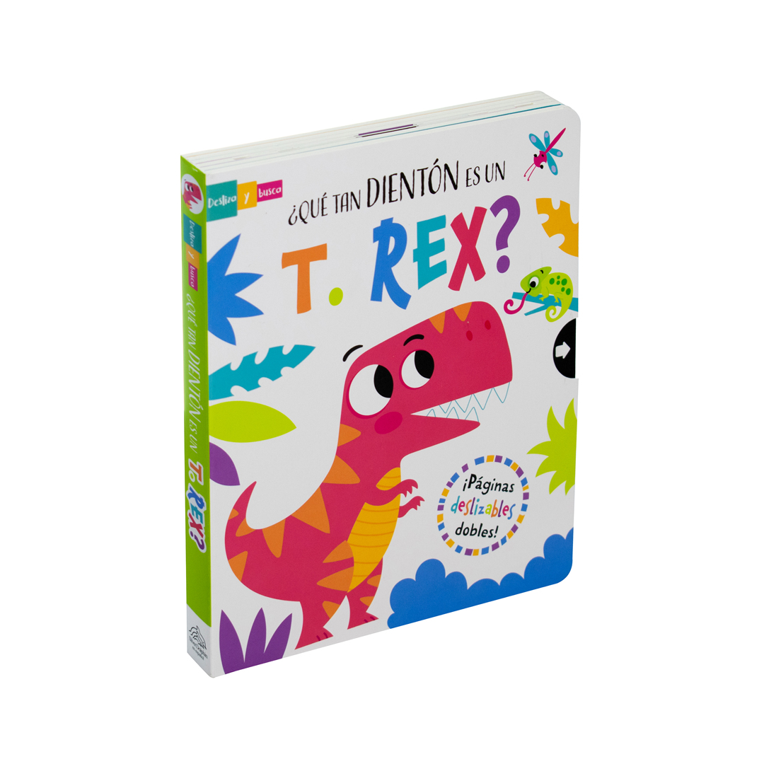 Libro infantil desliza y busca: ¿Qué tan dientón es un T-Rex