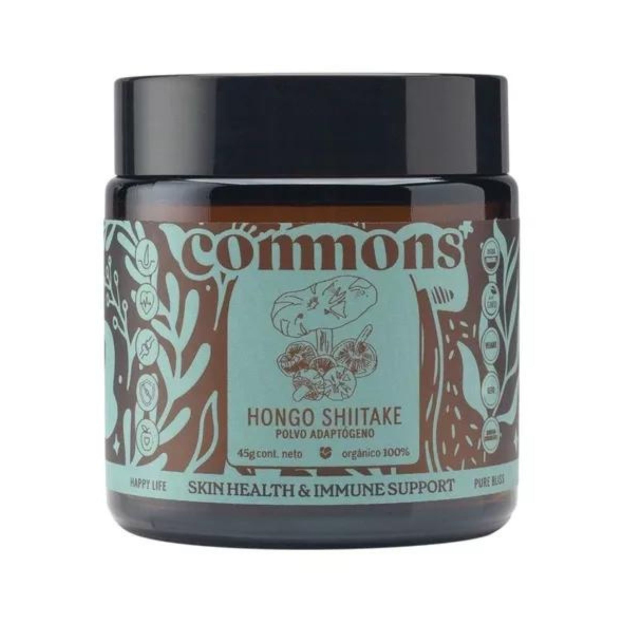 Shiitake Hongo Adaptógeno 45g Commons Polvo 100% Orgánico