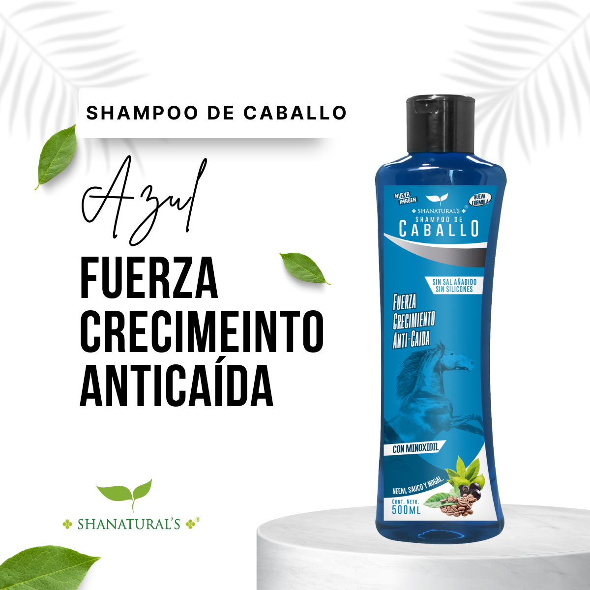 SHAMPOO CABALLO SHANATURALS AZUL 500ML