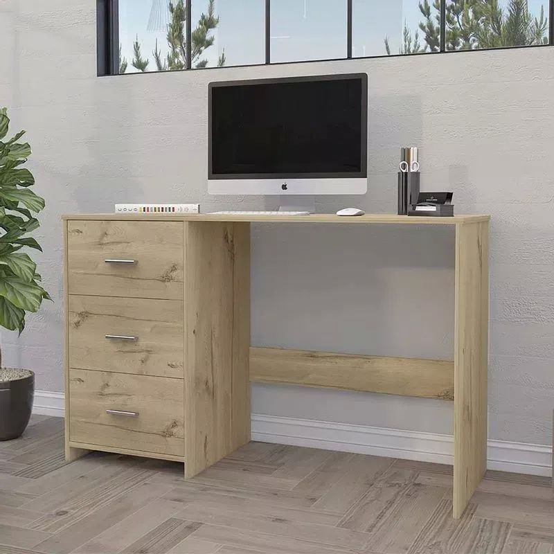 Escritorio Color Duna Melamina Armable 3 Cajones Excelsior