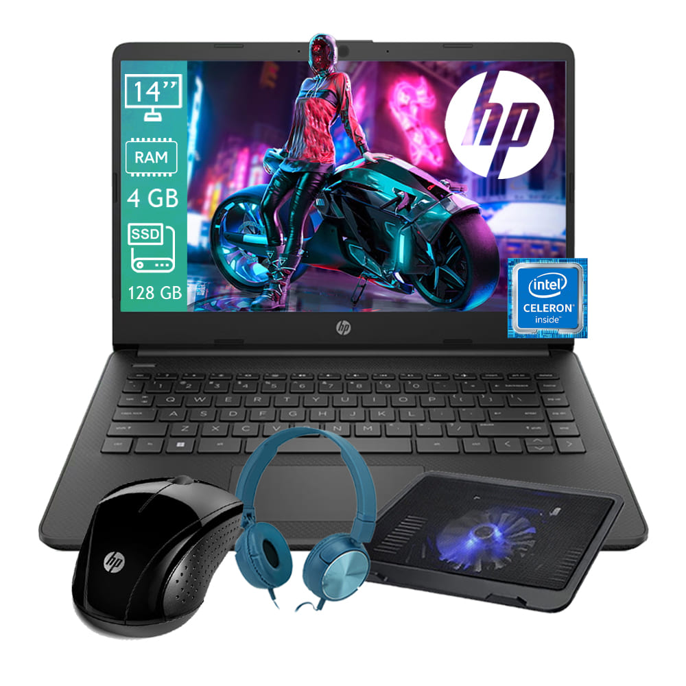 Laptop HP 14-DQ0526LA Intel Celeron Ram 4GB SSD 128GB Windows 11 ...