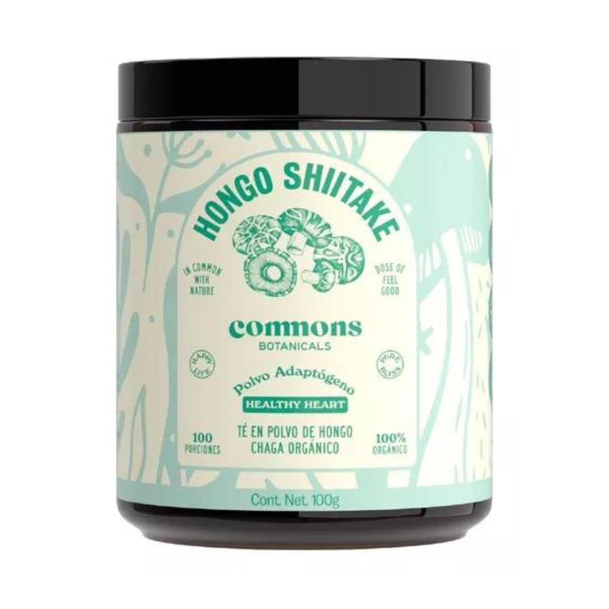 Shiitake Hongo Adaptógeno 90g Commons Polvo 100% Orgánico