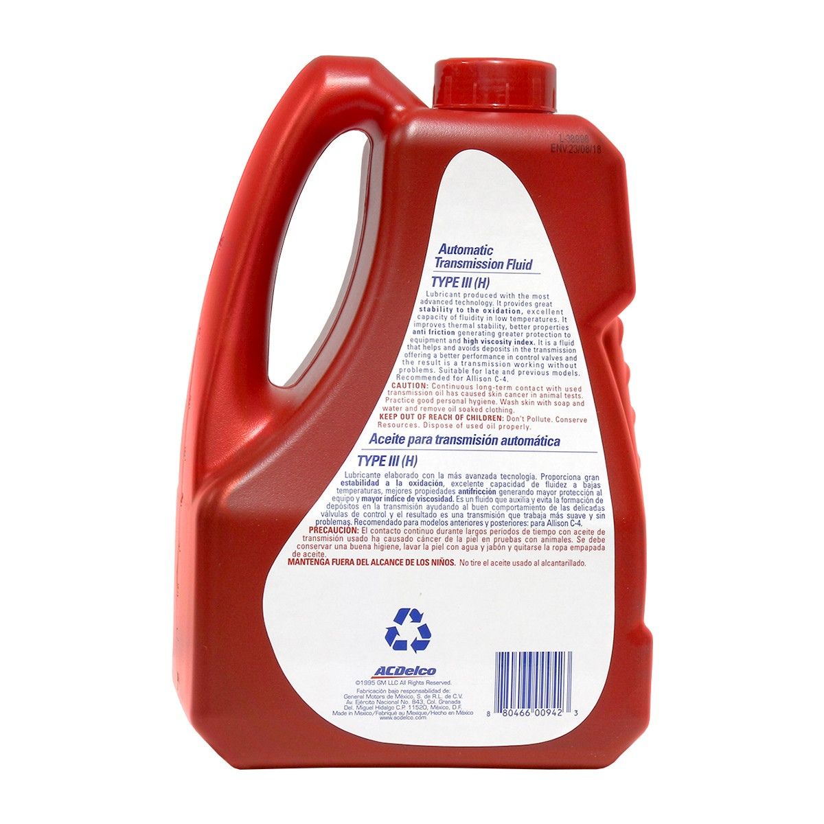 19136731 Aceite de transmisión acdelco original AUT DEXRON III 5 L x4