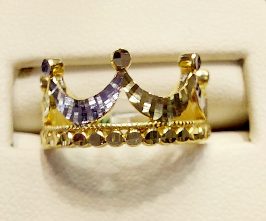 Anillo Corona Diamantada Oro 10 K. + Obsequio