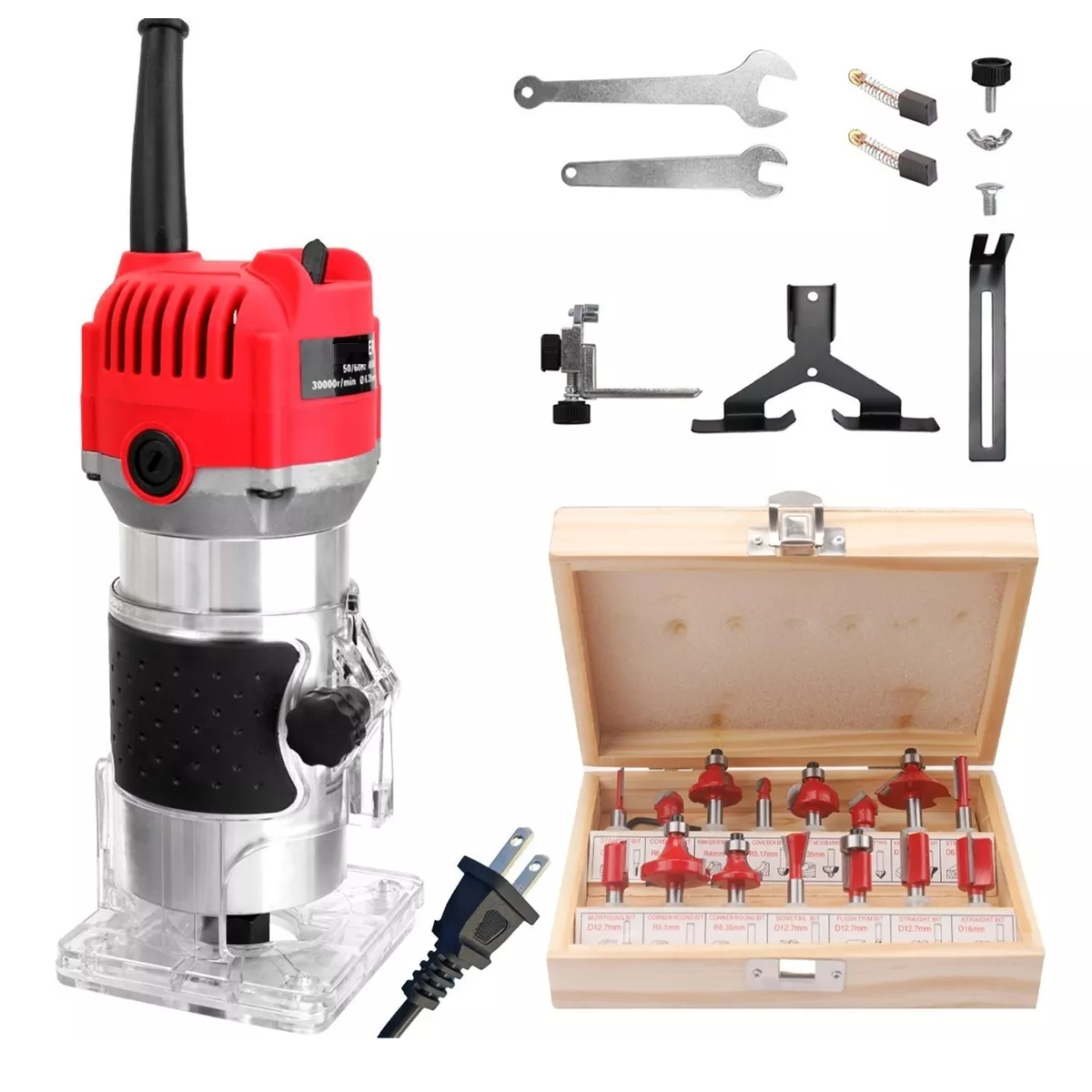 Router Recortadora Madera Rebajadora 800w +15 Brocas Carburo