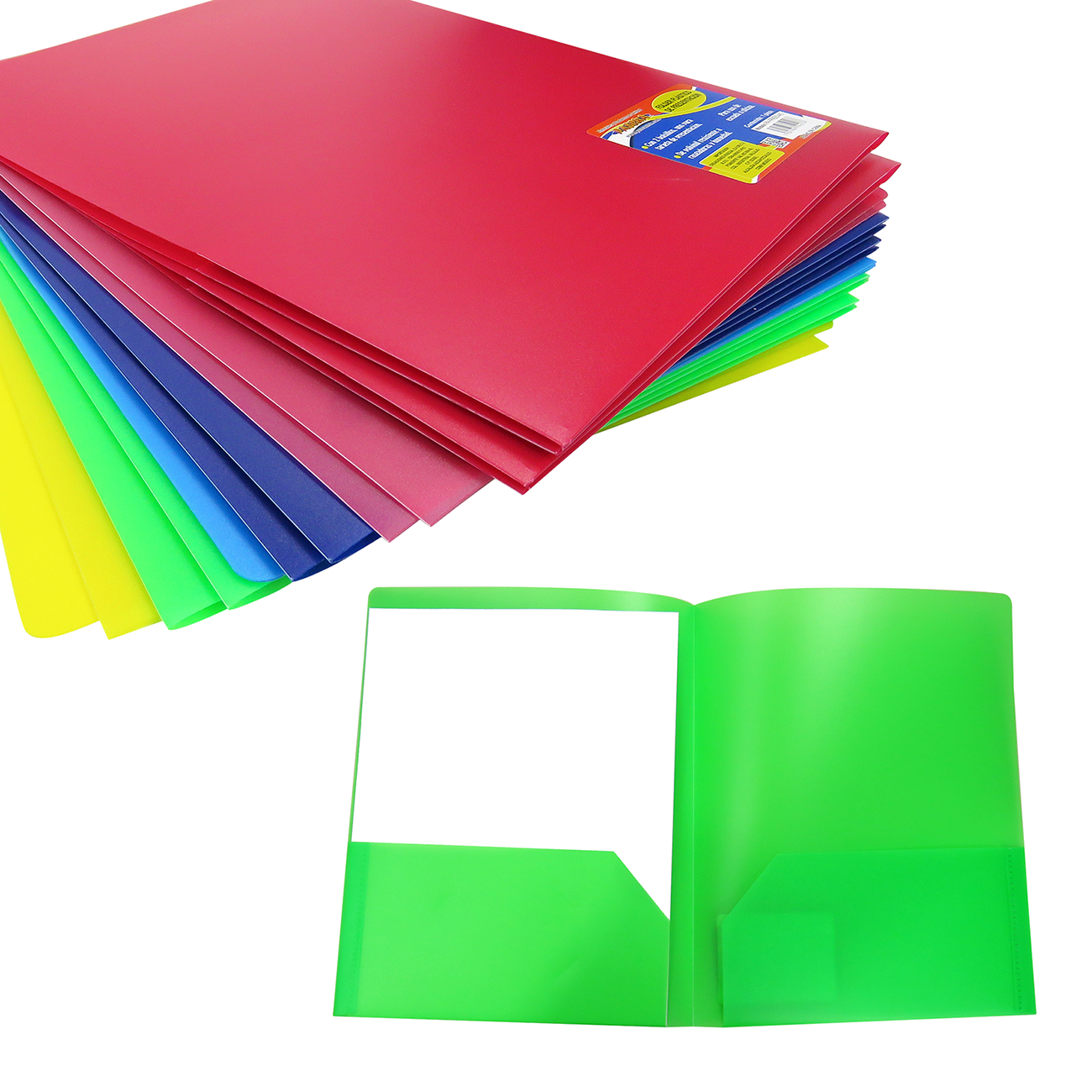 Folder Plastico de Presentacion 5 pzas Color Surtido, Carpetas de ...