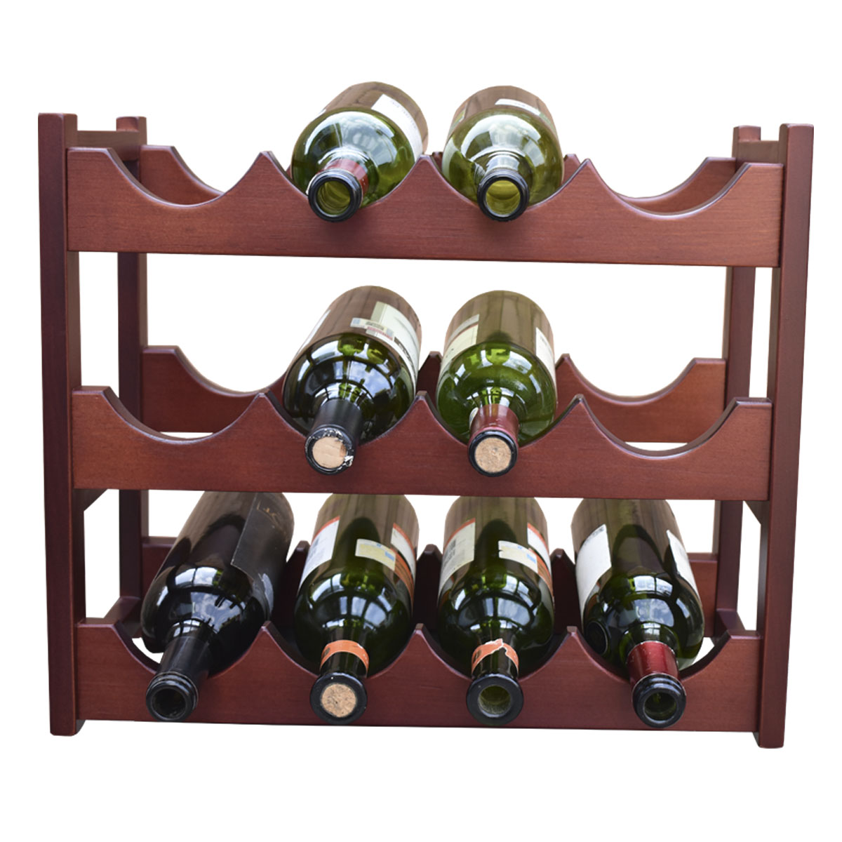 Cava de Madera Para 12 botellas color Caoba