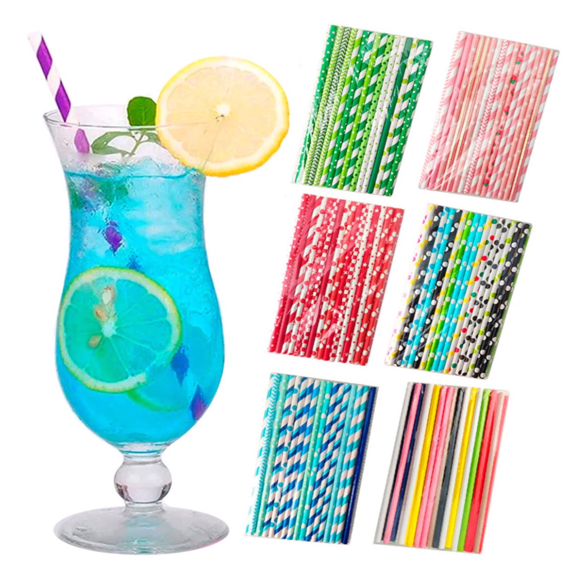 50 Popotes Vintage Decorados Papel Fiesta Ecológicos