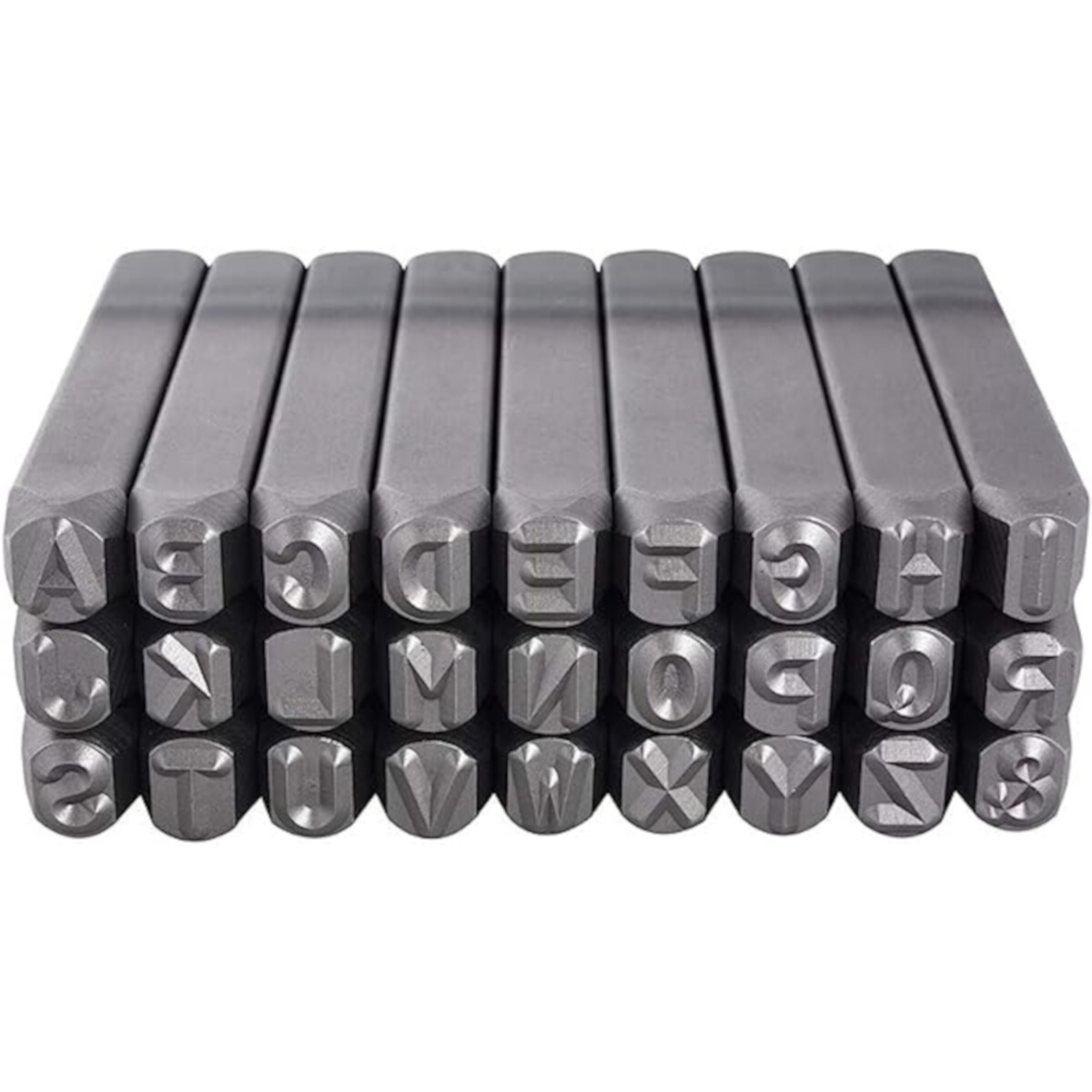 Juego De 27 Letras De Golpe De Acero 1/4 (6mm) A-z