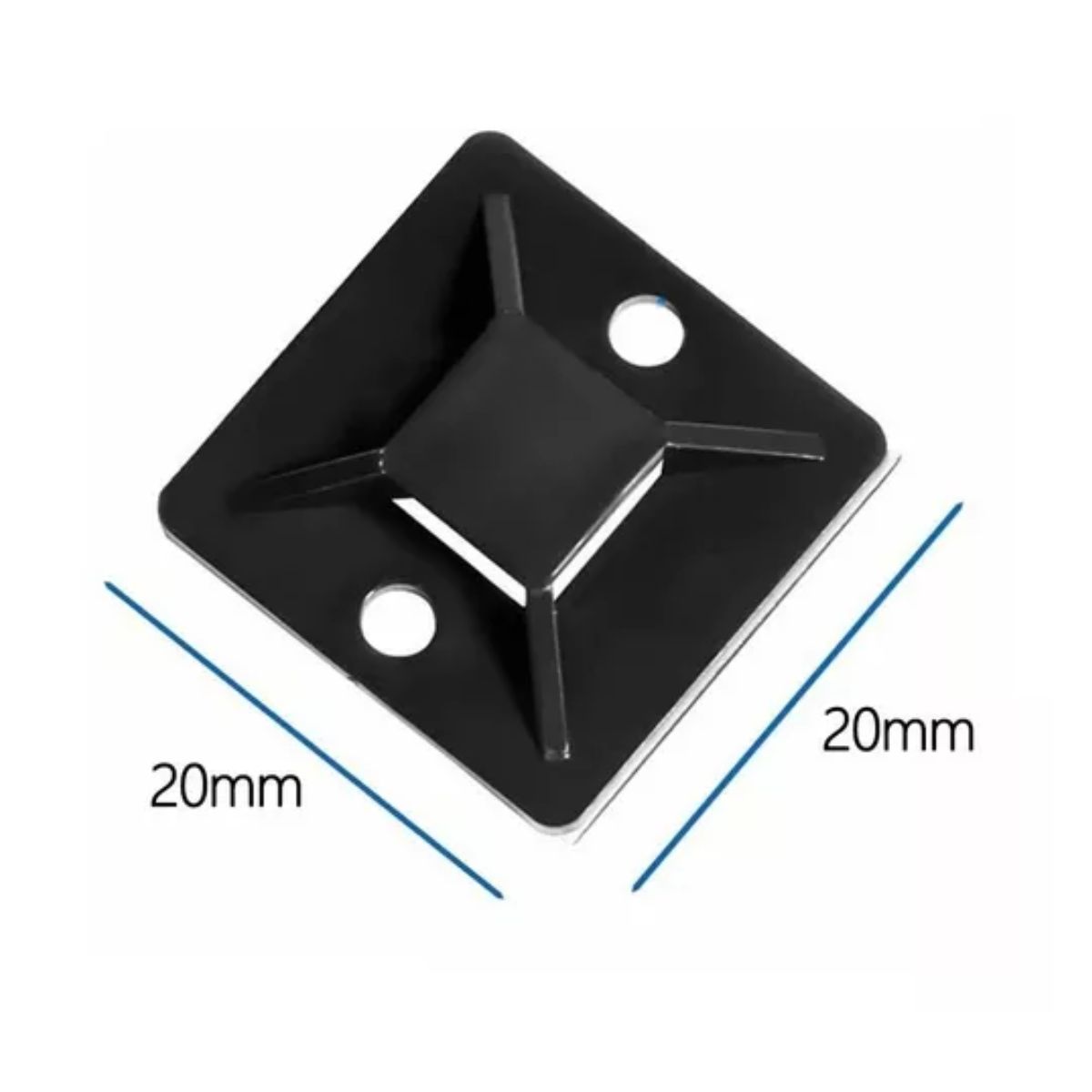 Bases Adherible Negro/blanco Para Cincho 20mm Bolsa 500pzas