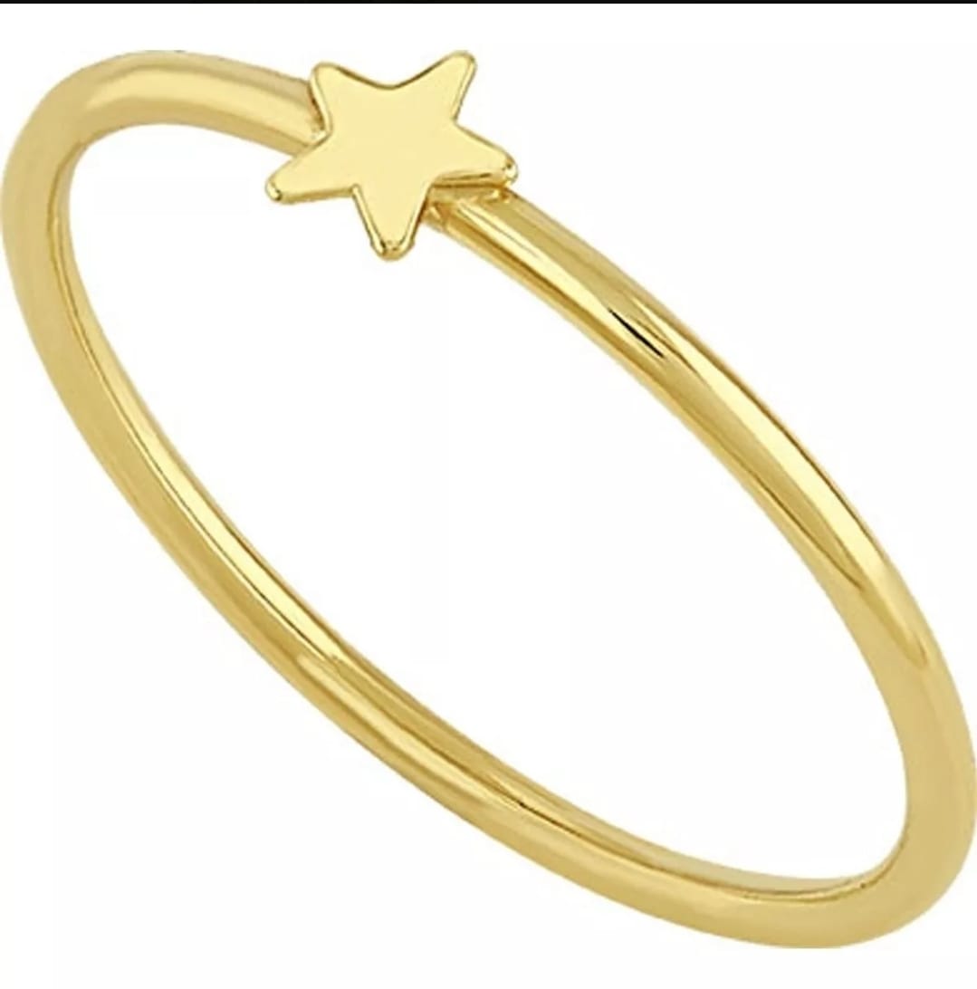Anillo Mini De Estrella En Oro De 10 K + Obsequio + Envío