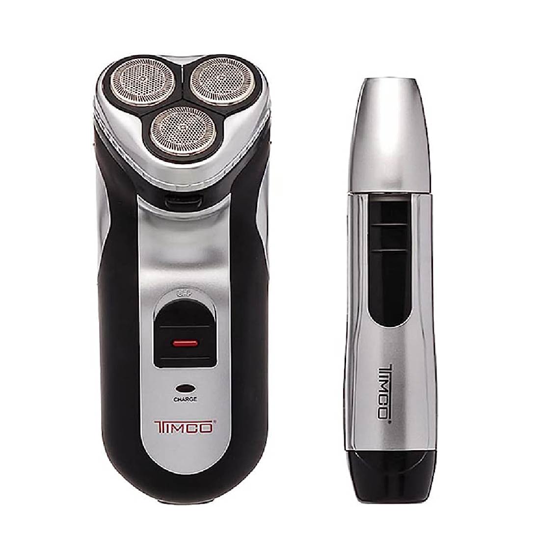 RASURADORA BARBA Y BIGOTE 3 CABEZAS ELECTRICA RECARGABLE GRIS/NEGRO TIMCO