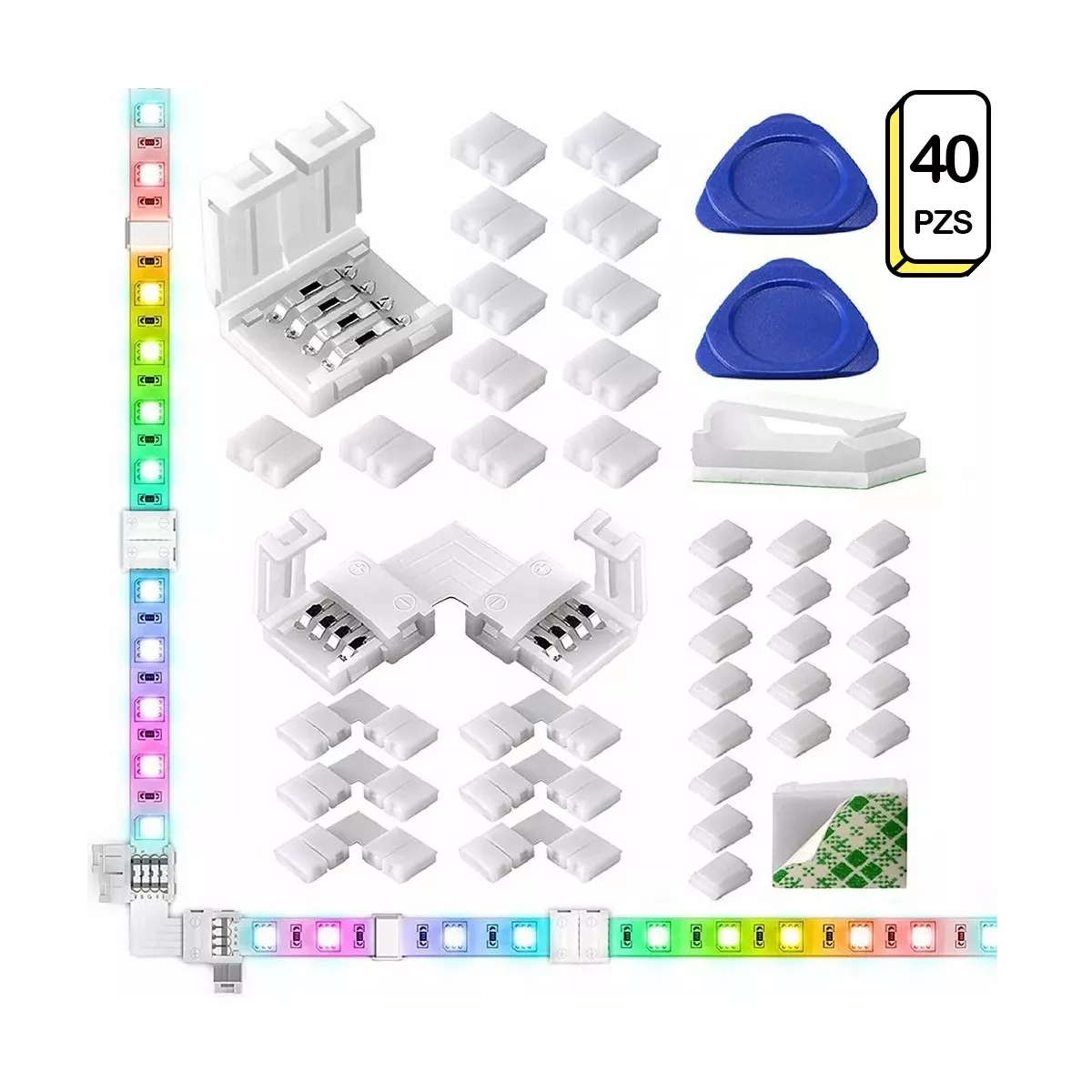 Kit De Conectores De Luces Led Rgb De 10 Mm
